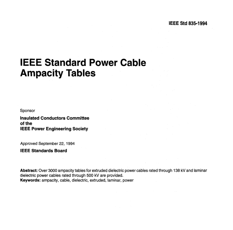 IEEE-835 1994 IEEE Standard Power Cable Ampacity Tables_中国线缆网